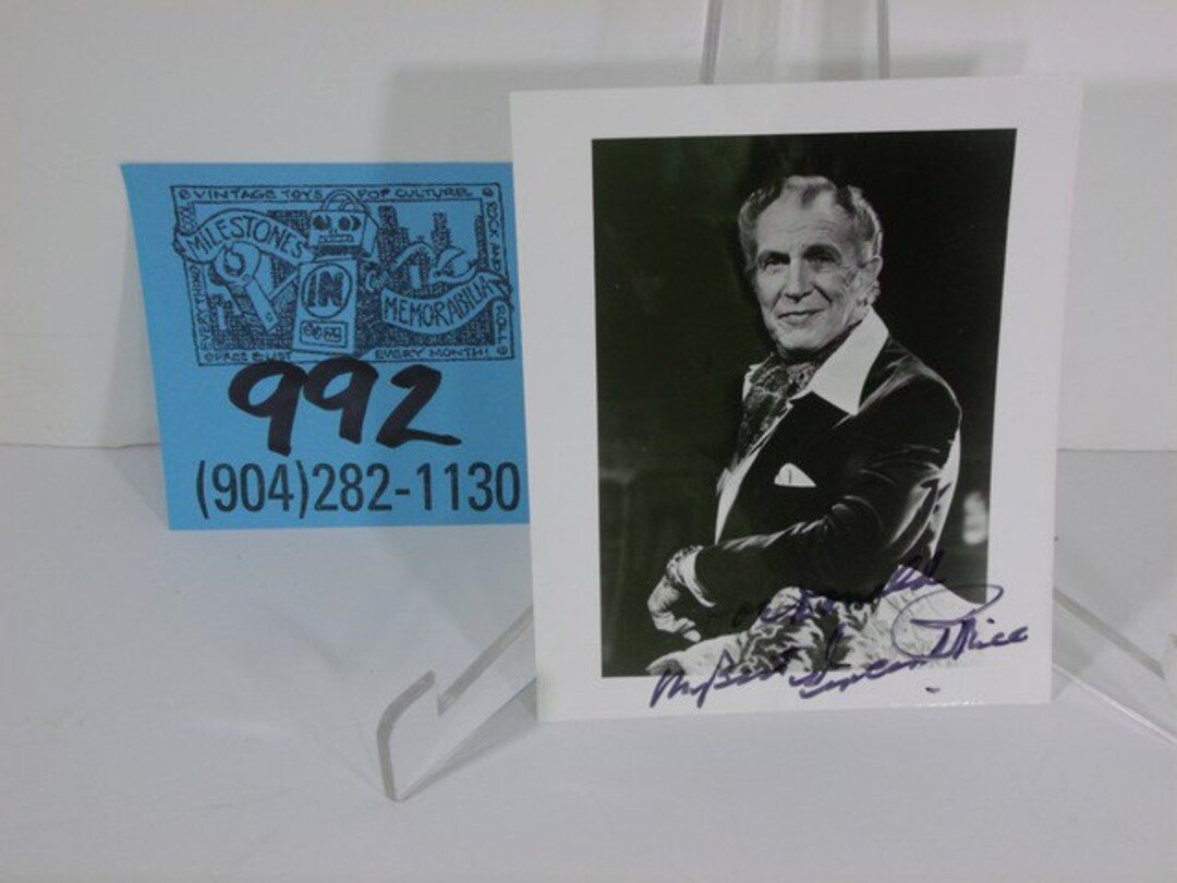 Vincent Price-b/w Photo W/ Autograph - Etsy
