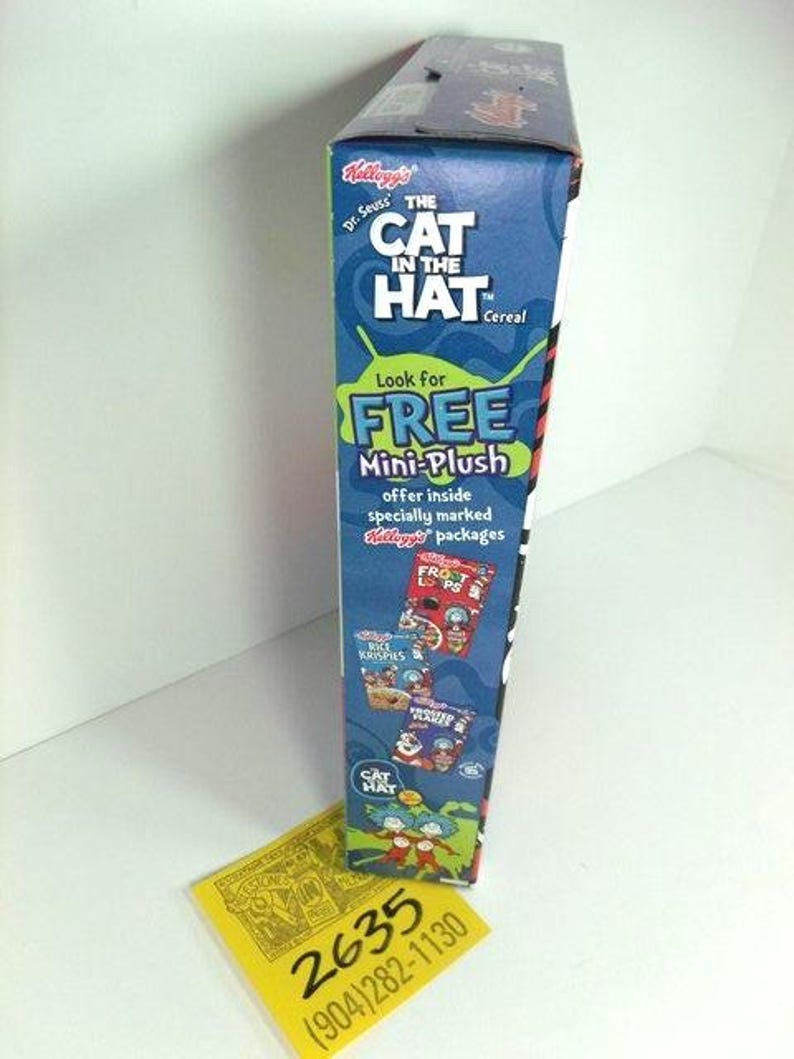 2000's Kelloggs/ Dr.seuss-"cat in the Hat" Cereal-full Unopened Box! - Etsy