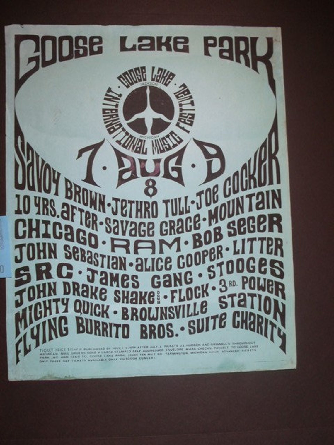 1970's Authentic Goose Lake Festival Poster - Etsy