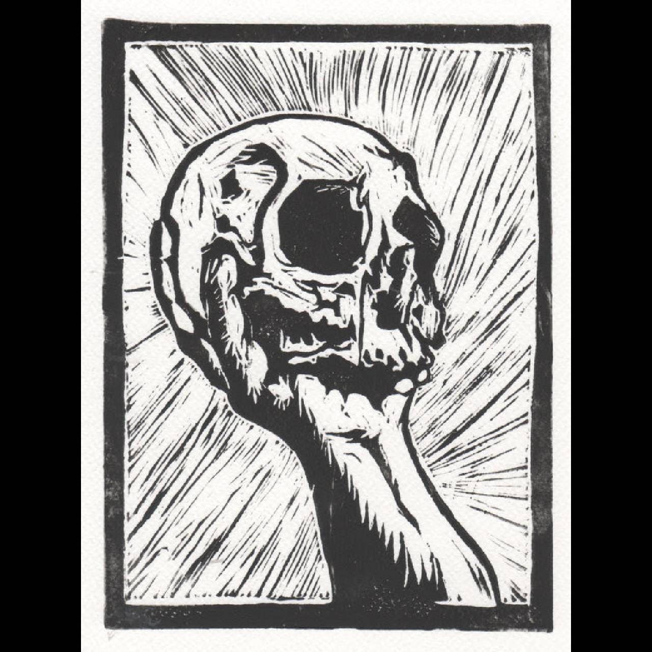 Hamlets Skull Lino Print - Etsy