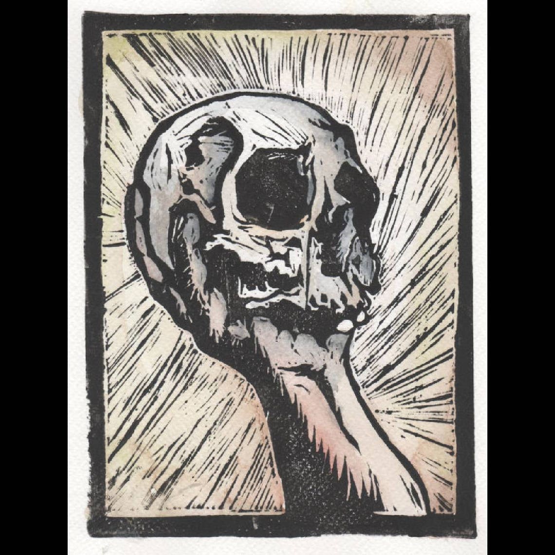 Hamlets Skull Lino Print - Etsy
