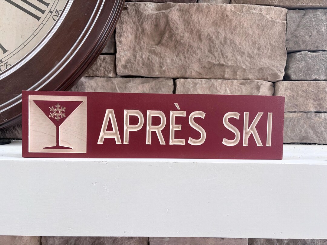 Carved Wood Après Ski Sign: Rustic Cabin Ski Lodge Décor, Winter Theme ...