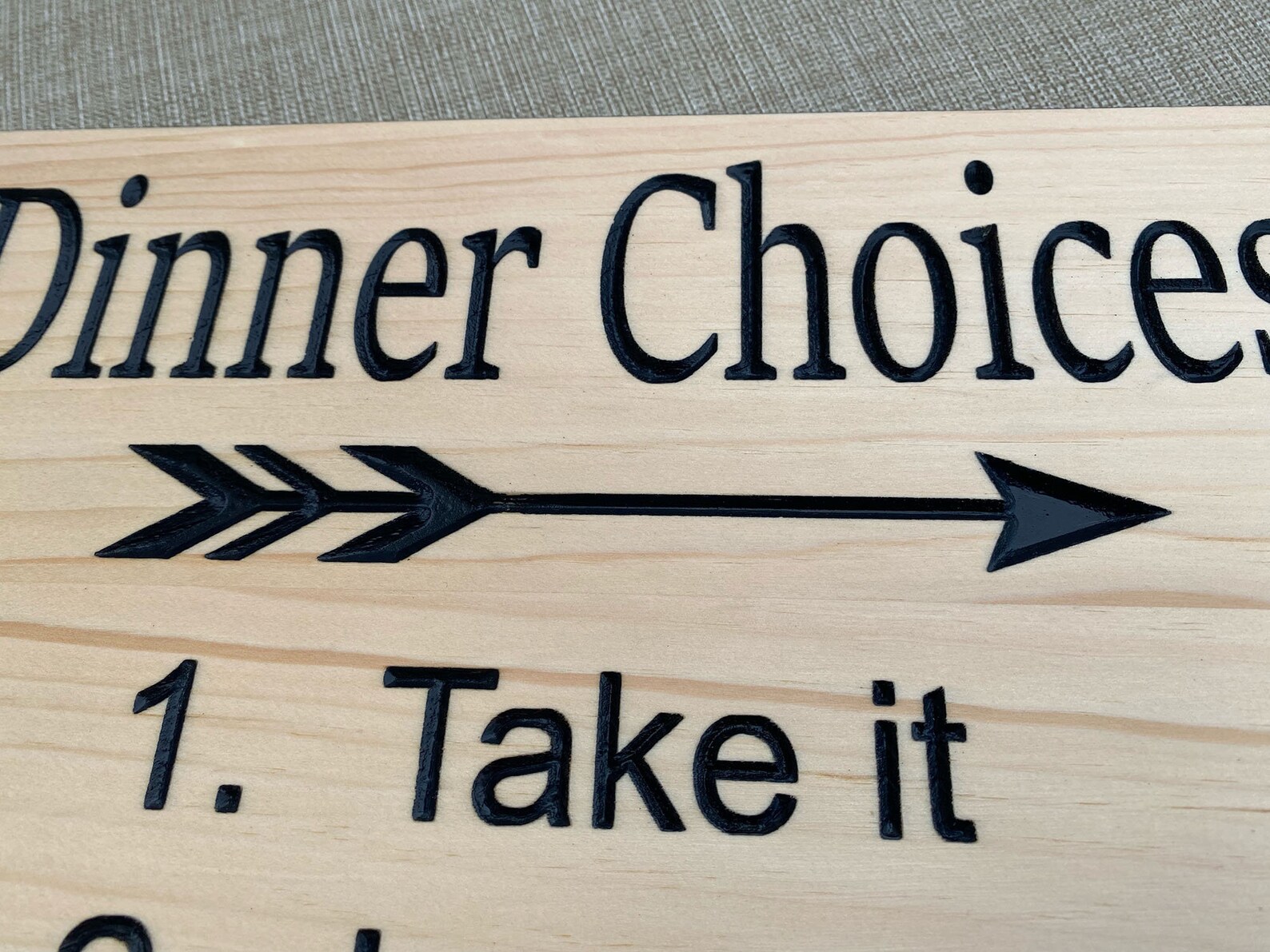 Dinner Choices Sign Carved Rustic Wood Farmhouse Kitchen Sign Gift for ...