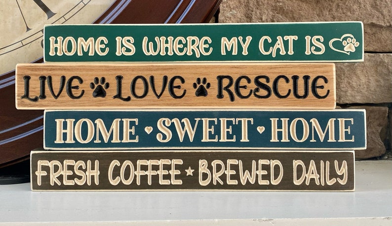 Small Skinny Stackable Tabletop Signs Coffee Themed Signs Live Love ...