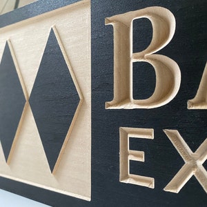 Carved Rustic Wood Ski Bar Sign, Bar Open Experts Only Ski Lodge Décor ...