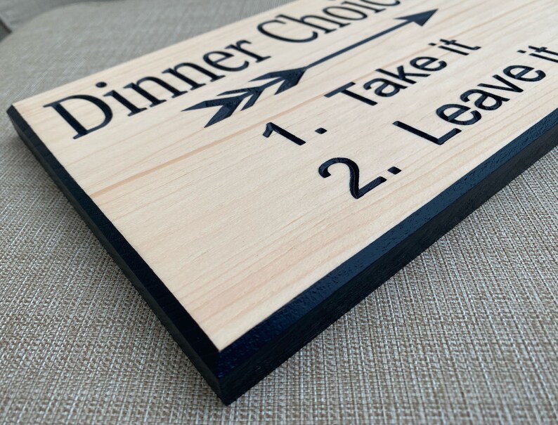 Dinner Choices Sign Carved Rustic Wood Farmhouse Kitchen Sign Gift for ...