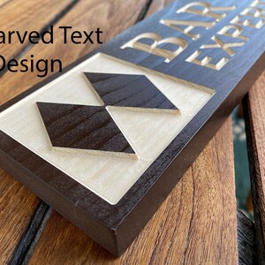 Carved Rustic Wood Ski Bar Sign, Bar Open Experts Only Ski Lodge Décor ...