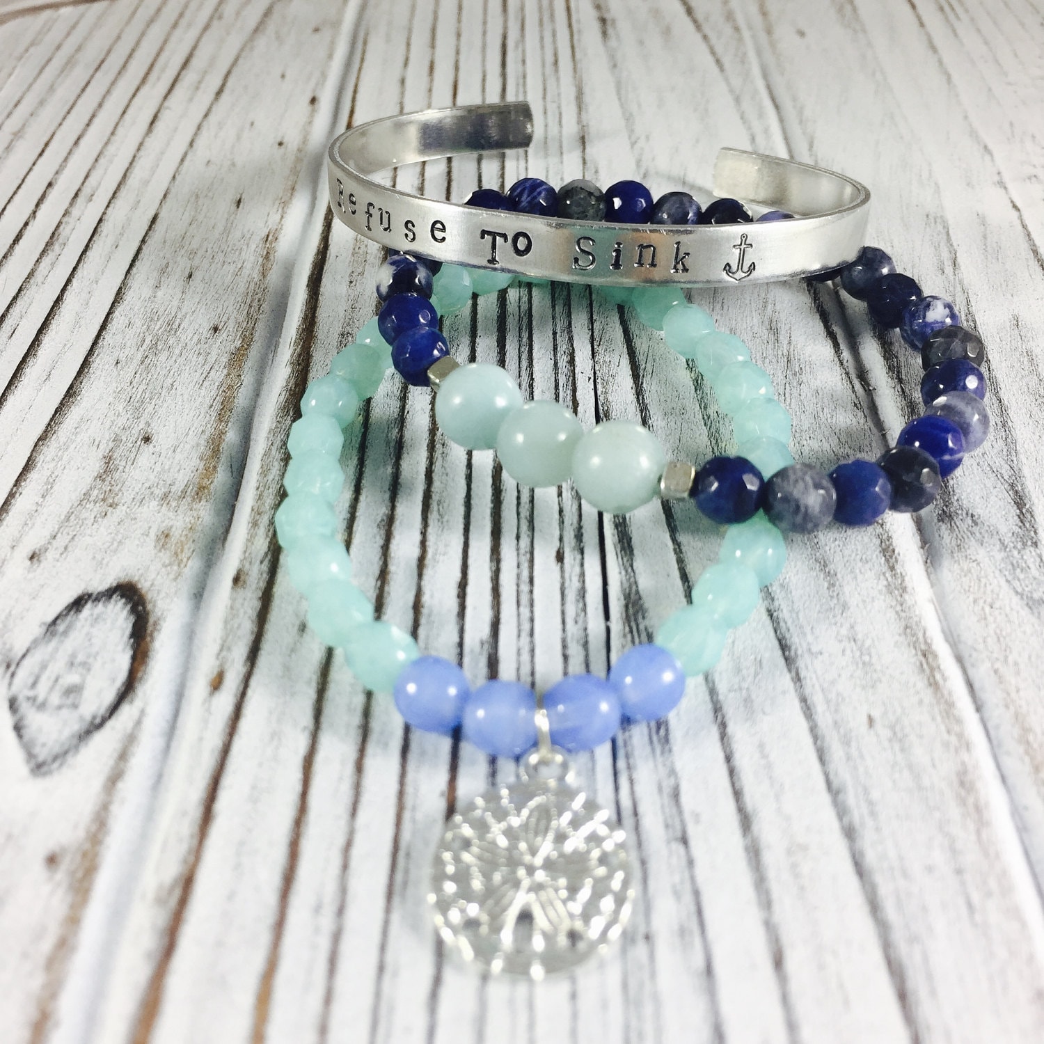 Refuse to Sink Anchor Bracelet Hand Stamped Cuff Bracelet | Etsy