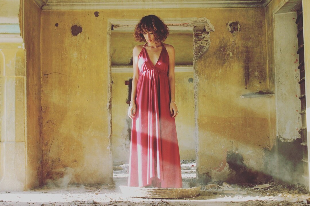 NANDA Long Boho Dress, Boho Dress, Bridesmaid Dress, Open Back Dress ...