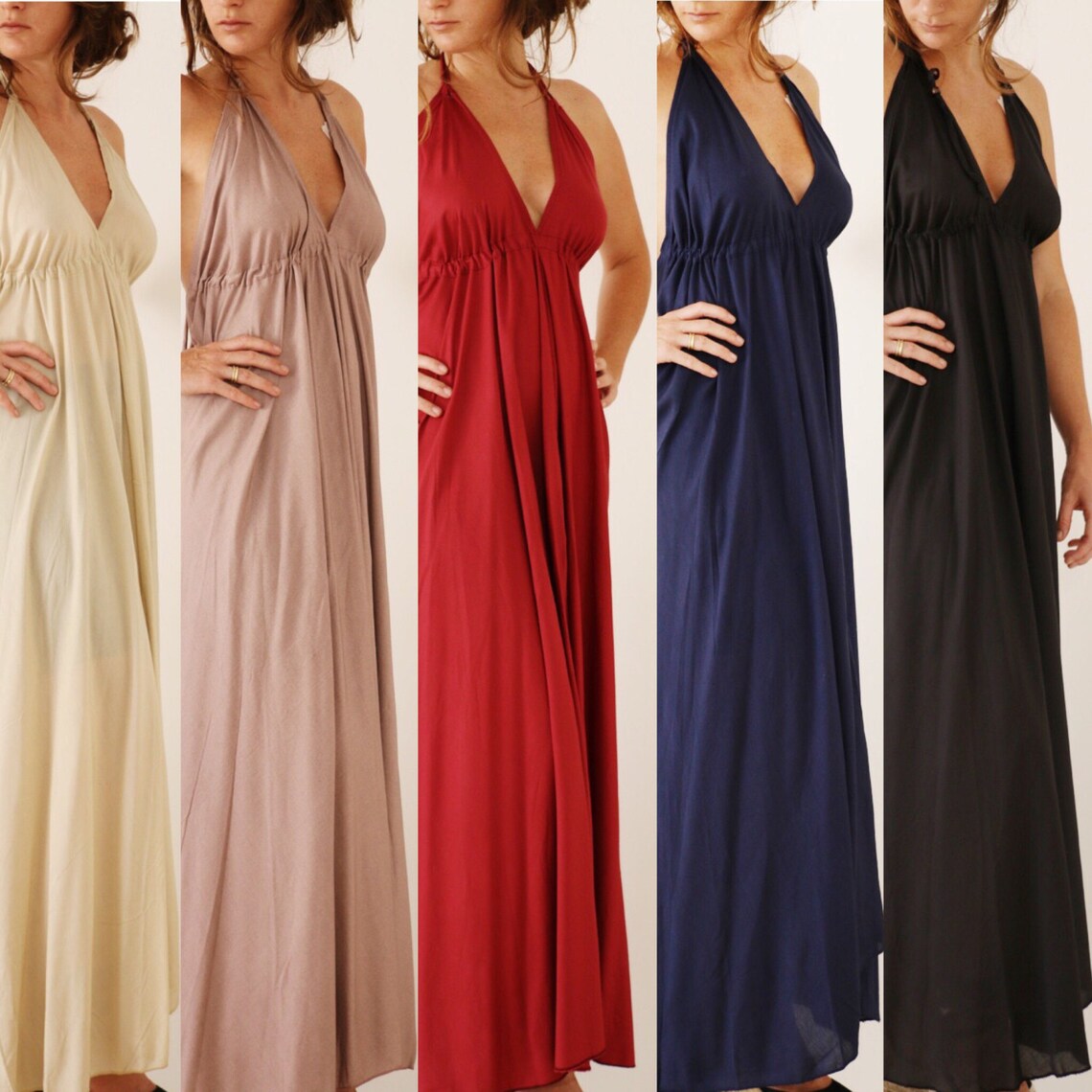 NANDA Long Boho Dress, Boho Dress, Bridesmaid Dress, Open Back Dress ...