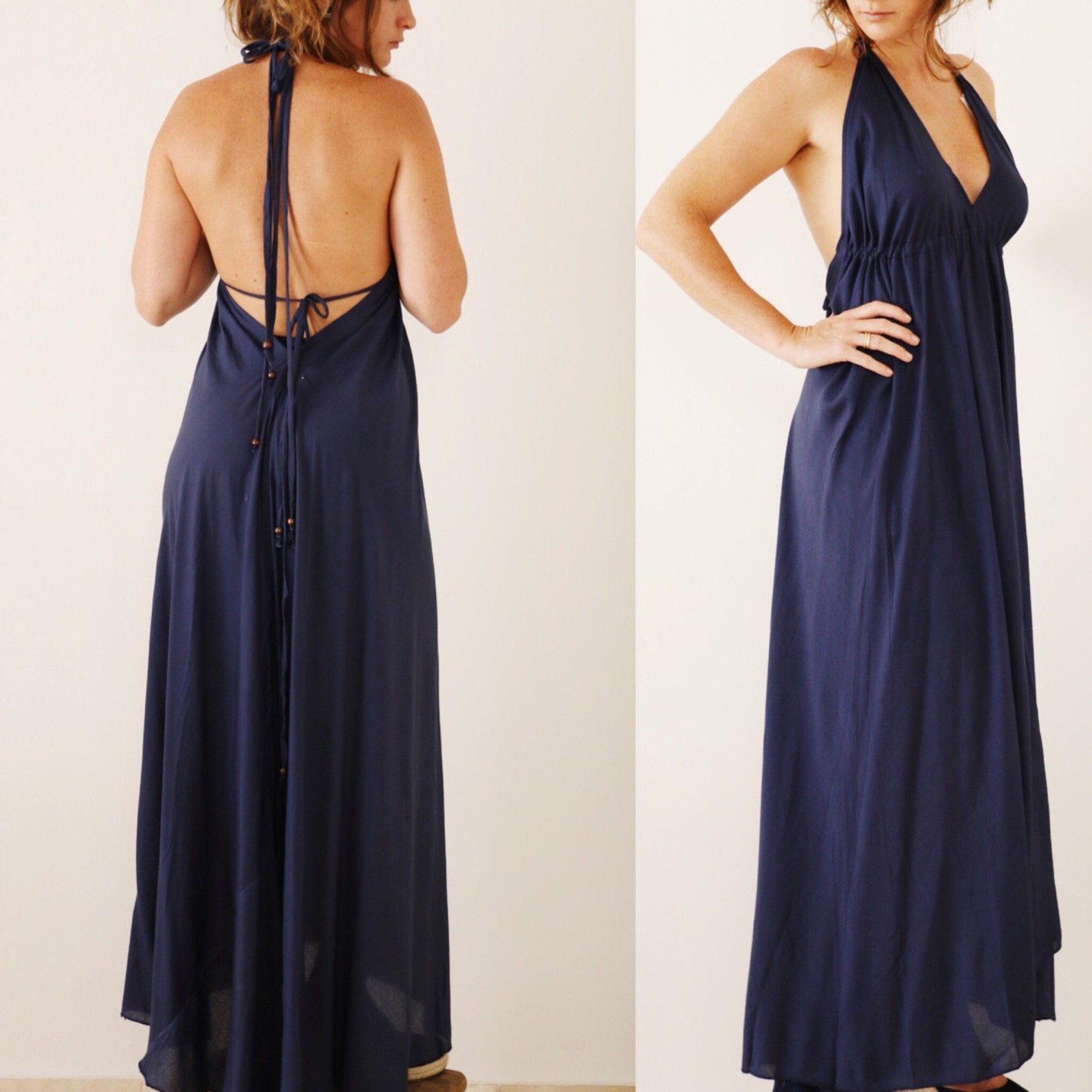 NANDA Long Boho Dress, Boho Dress, Bridesmaid Dress, Open Back Dress ...