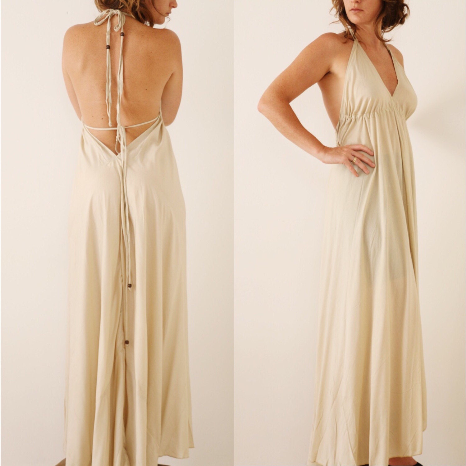 NANDA Long Boho Dress, Boho Dress, Bridesmaid Dress, Open Back Dress ...