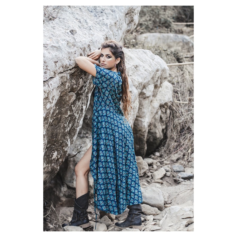 BACK IN STOCK Telula Rap Around Long Kimono Boho Dress - Etsy