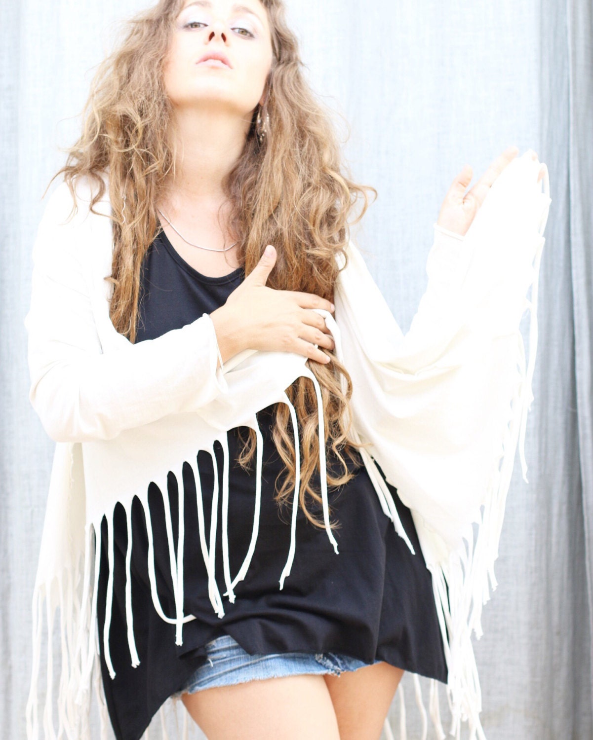 CLEARANCE SALE ASHA Cardigan, Soft Cotton Lycra Cardigan With Tassels ...