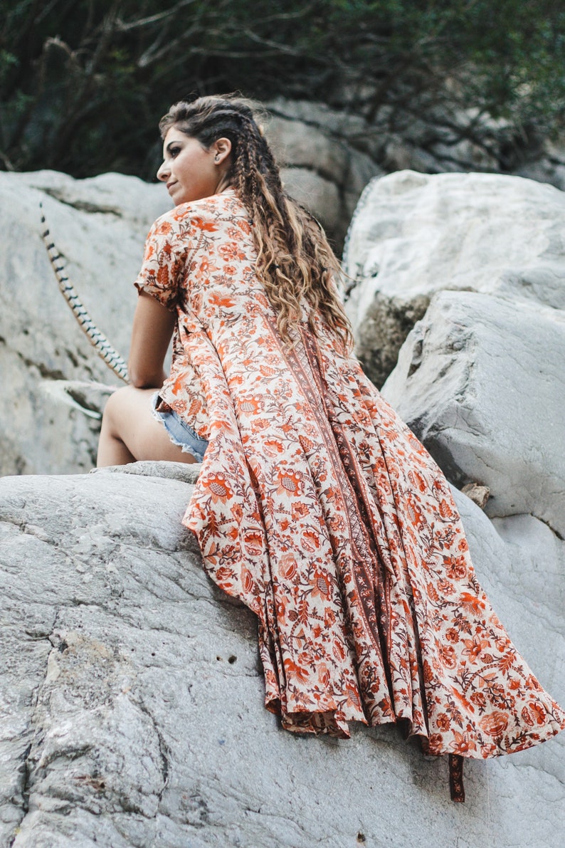 BACK IN STOCK Telula Rap Around Long Kimono Boho Dress - Etsy
