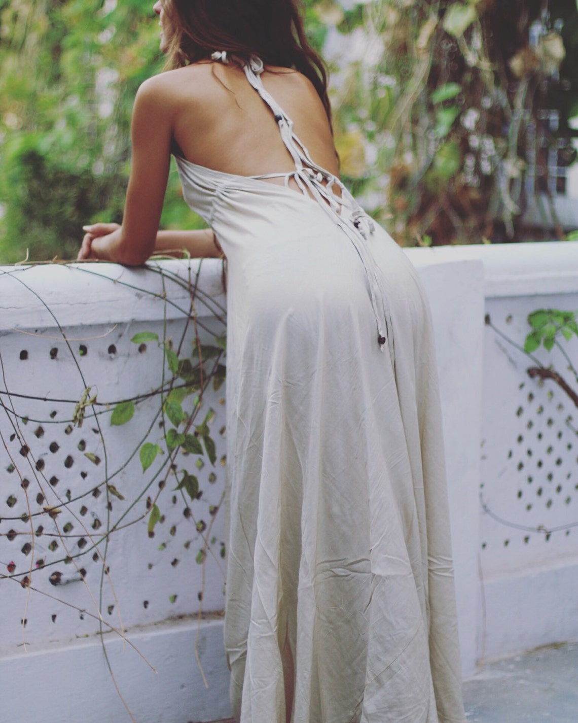 NANDA Long Boho Dress, Boho Dress, Bridesmaid Dress, Open Back Dress ...