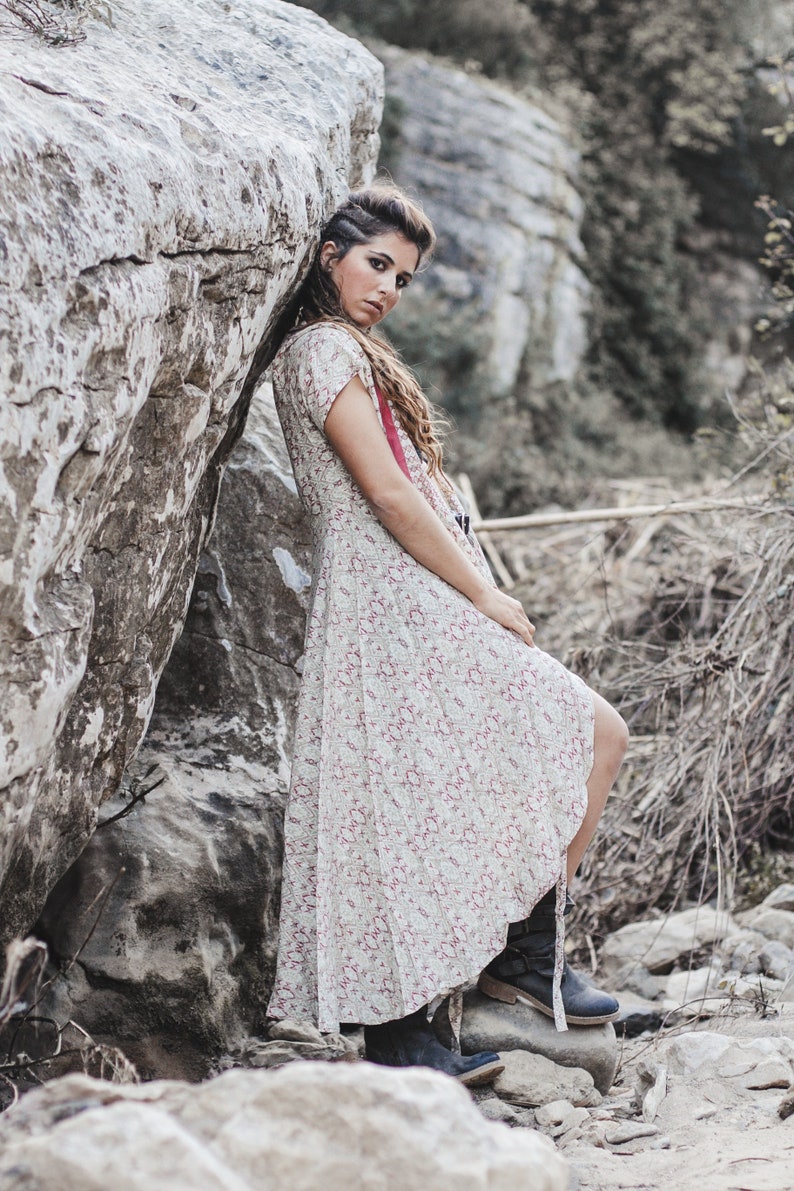 BACK IN STOCK Telula Rap Around Long Kimono Boho Dress - Etsy