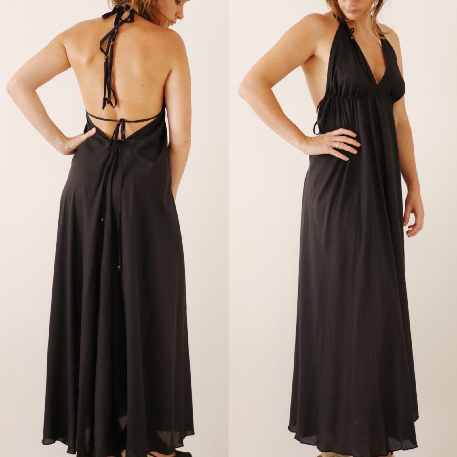 NANDA Long Boho Dress, Boho Dress, Bridesmaid Dress, Open Back Dress ...