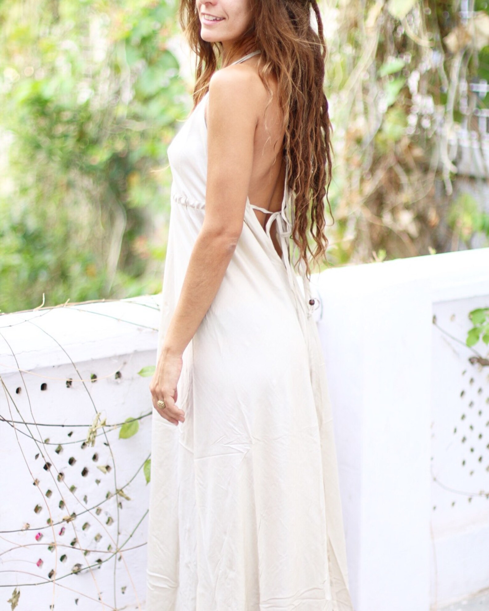 NANDA Long Boho Dress, Boho Dress, Bridesmaid Dress, Open Back Dress ...