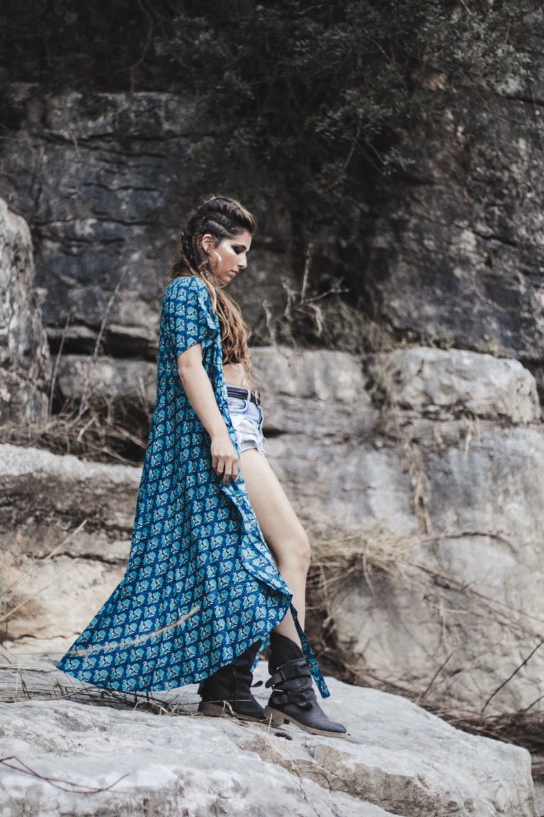 BACK IN STOCK Telula Rap Around Long Kimono Boho Dress - Etsy