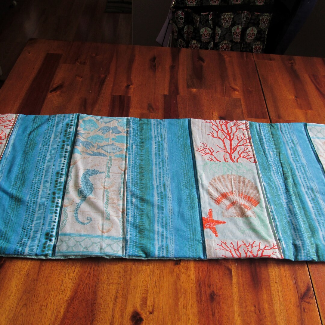 Beach Theme Table Runner, Quilted Table Runner, Table Topper - Etsy