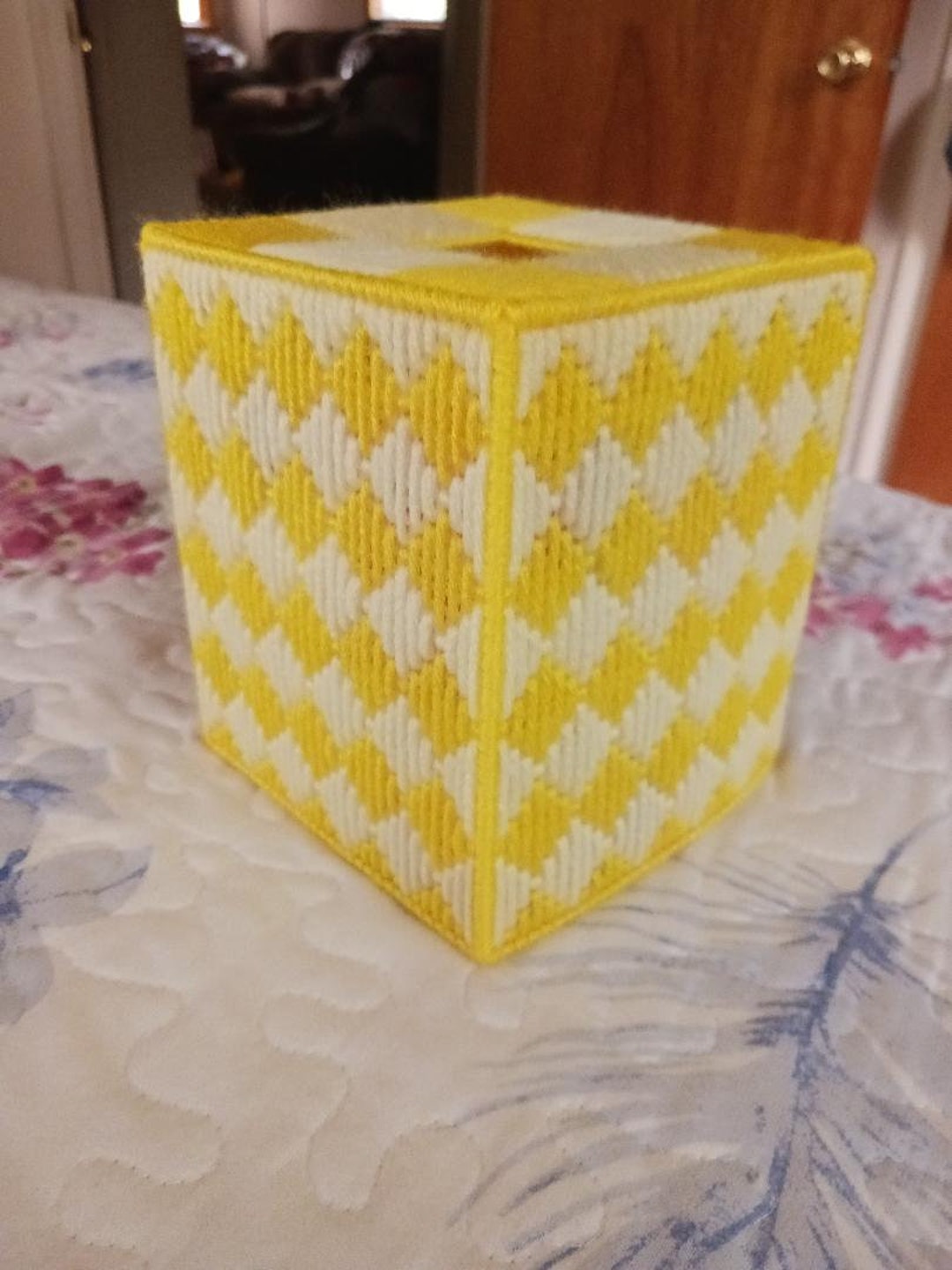 Diamond Simple Yellow Tissue Box Cover - Etsy