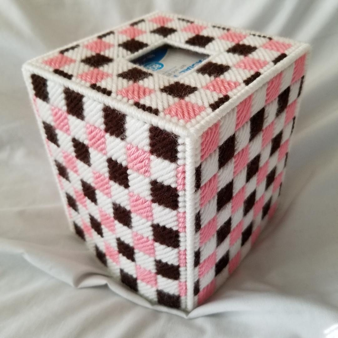 Neapolitan Checkered Tissue Box Cover - Etsy