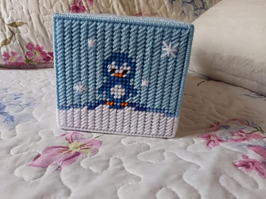 Penguin Winter Tissue Box Cover - Etsy