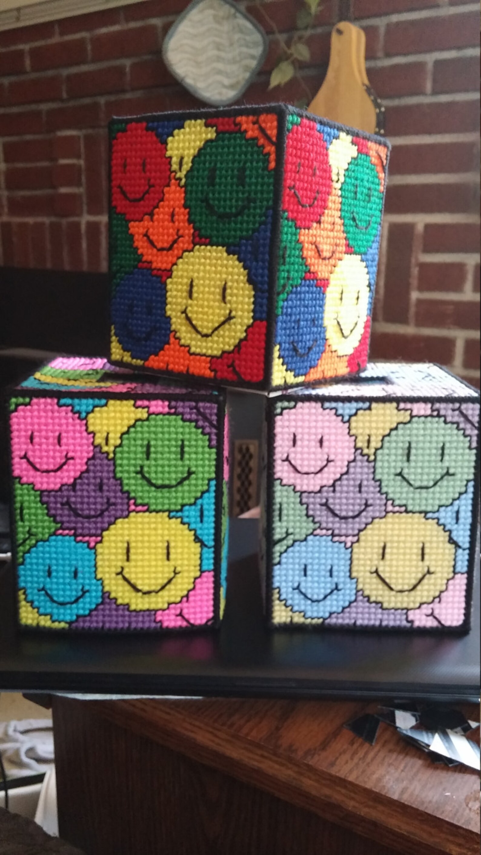 Happy Faces Primary Colors tissue box cover | Etsy