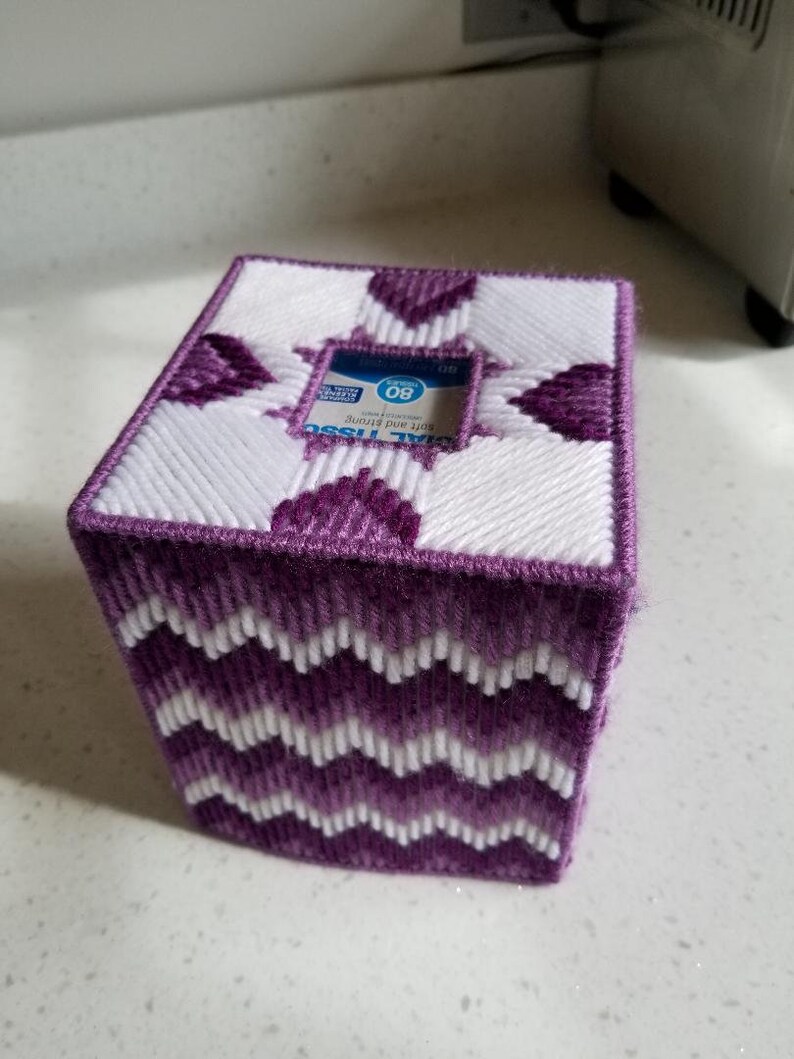 Purple Chevron Tissue Box Cover | Etsy