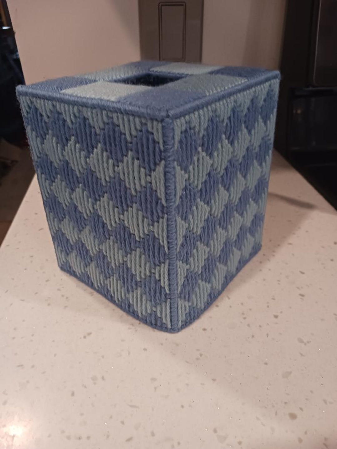 Diamond Simple Blue Tissue Box Cover - Etsy