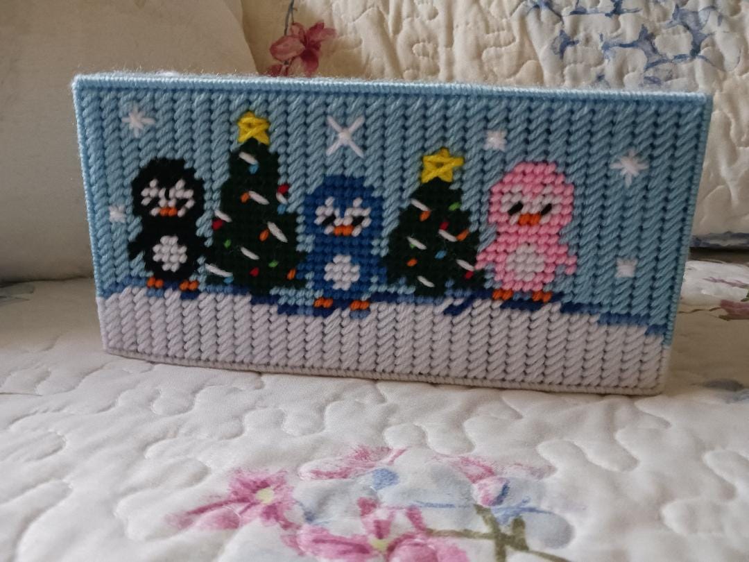Penguin Winter Tissue Box Cover - Etsy