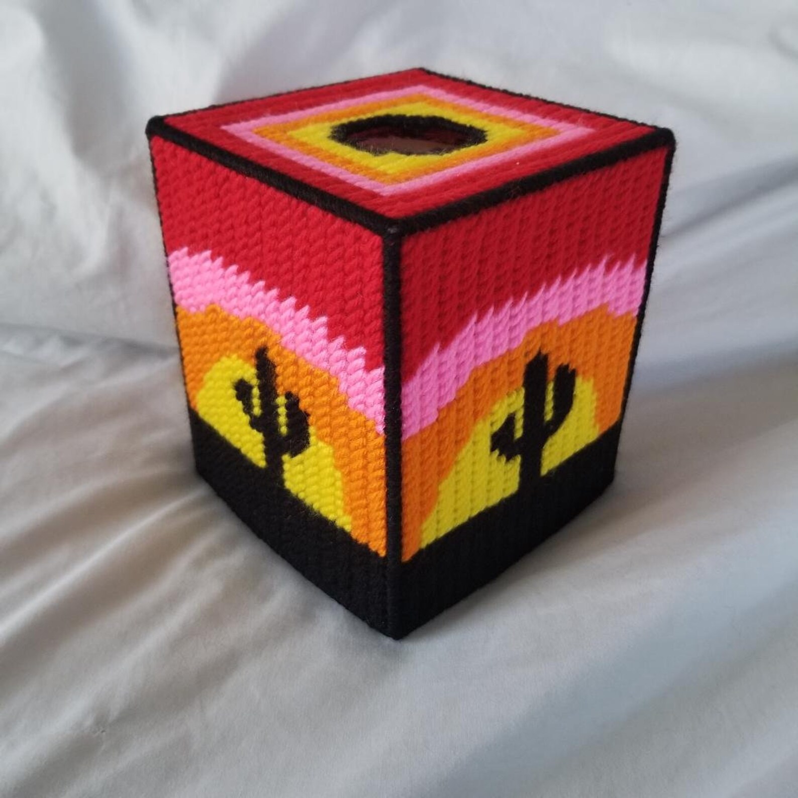 Cactus Sunset Tissue Box Cover | Etsy