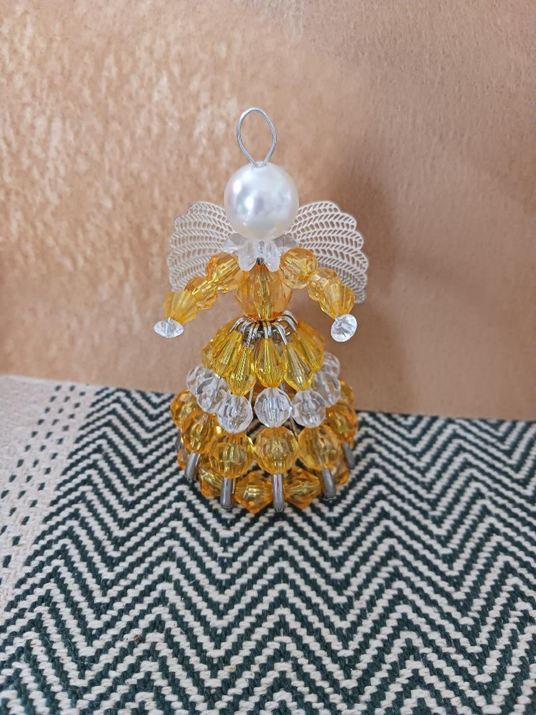 Beaded Safety Pin Angel in Topaz - Etsy