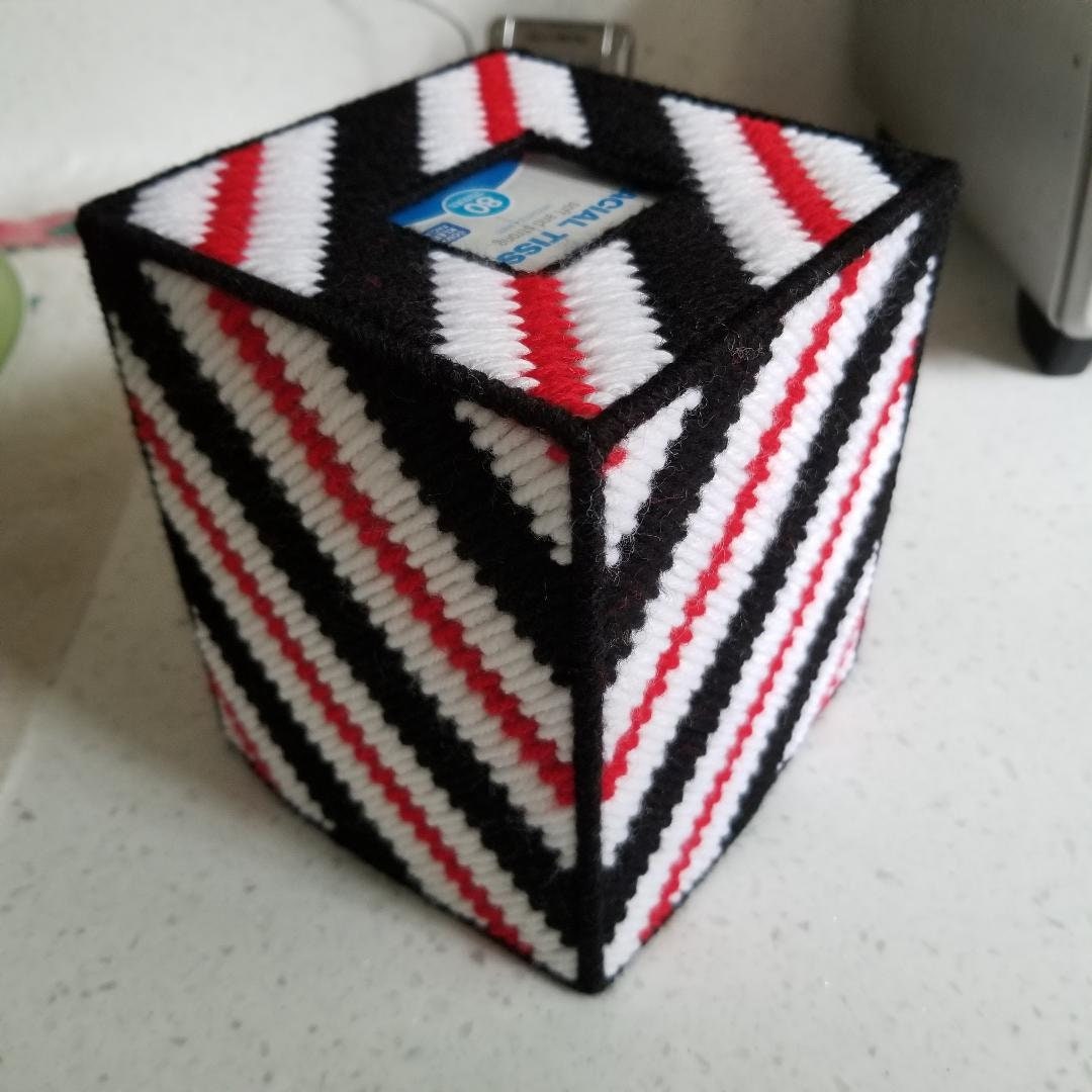 Diagonal Stripe Black and Red Tissue Box Cover - Etsy