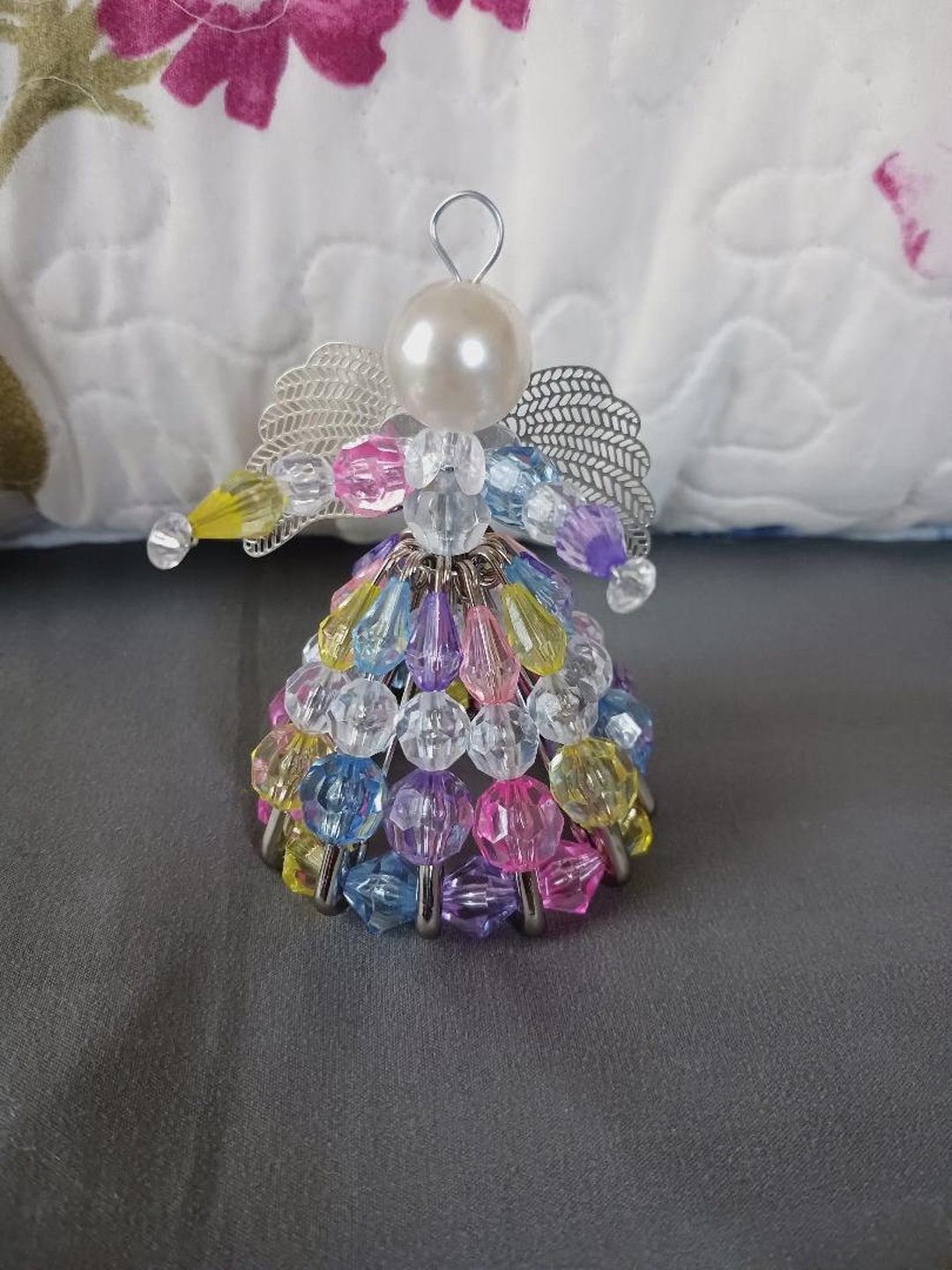 Beaded Silver Safety Pin Angel in Multiple Pastel Colors - Etsy