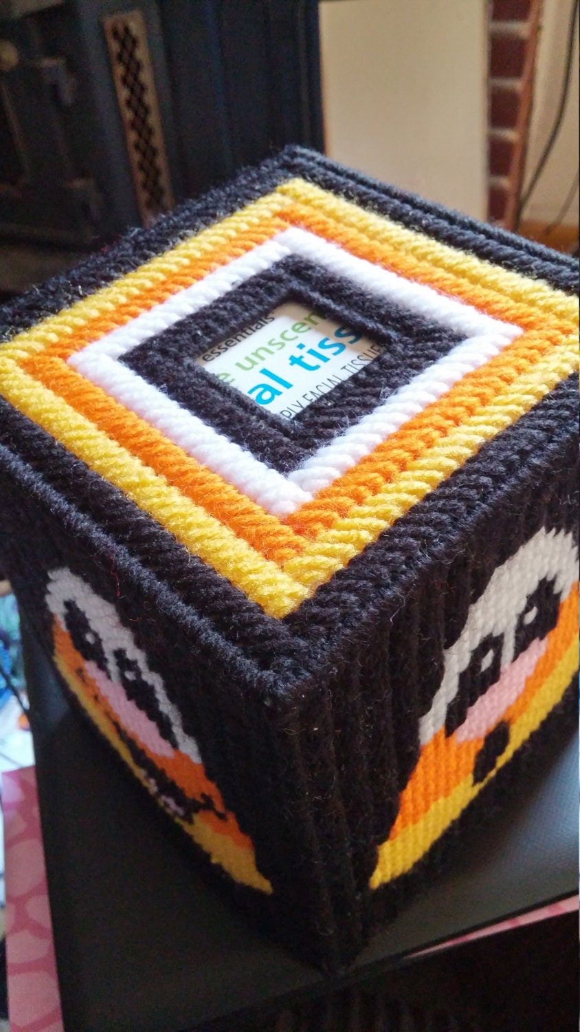 Candy Corn Tissue Box Cover - Etsy