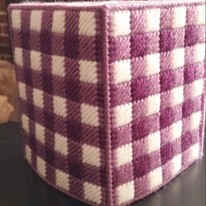 Purple Checkered Tissue Box Cover - Etsy