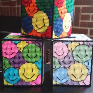 Happy Faces Pastel Tissue Box Cover - Etsy