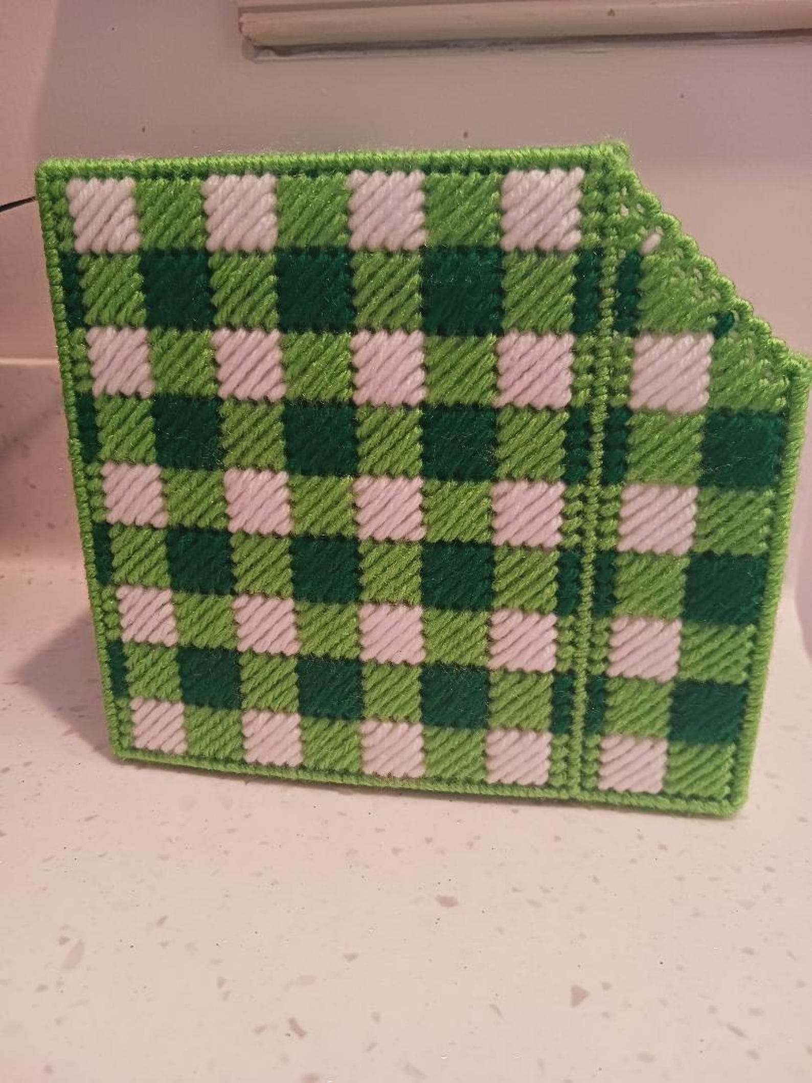 Checkered Green With Pocket Tissue Box Cover - Etsy