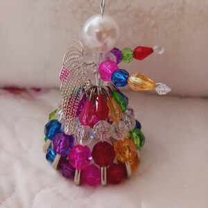 Beaded Silver Safety Pin Angel in Rainbow Beads - Etsy