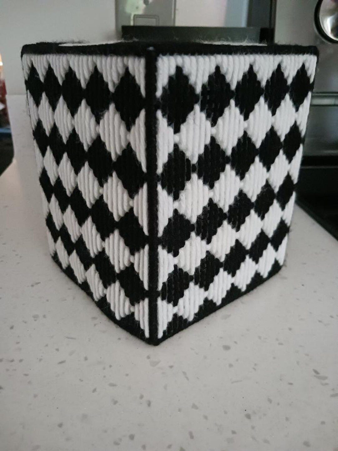 Diamond Simple Black and White Tissue Box Cover - Etsy