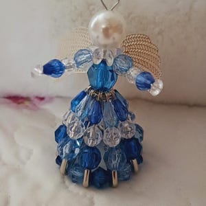 Beaded Silver Safety Pin Angel in Multi Blue - Etsy
