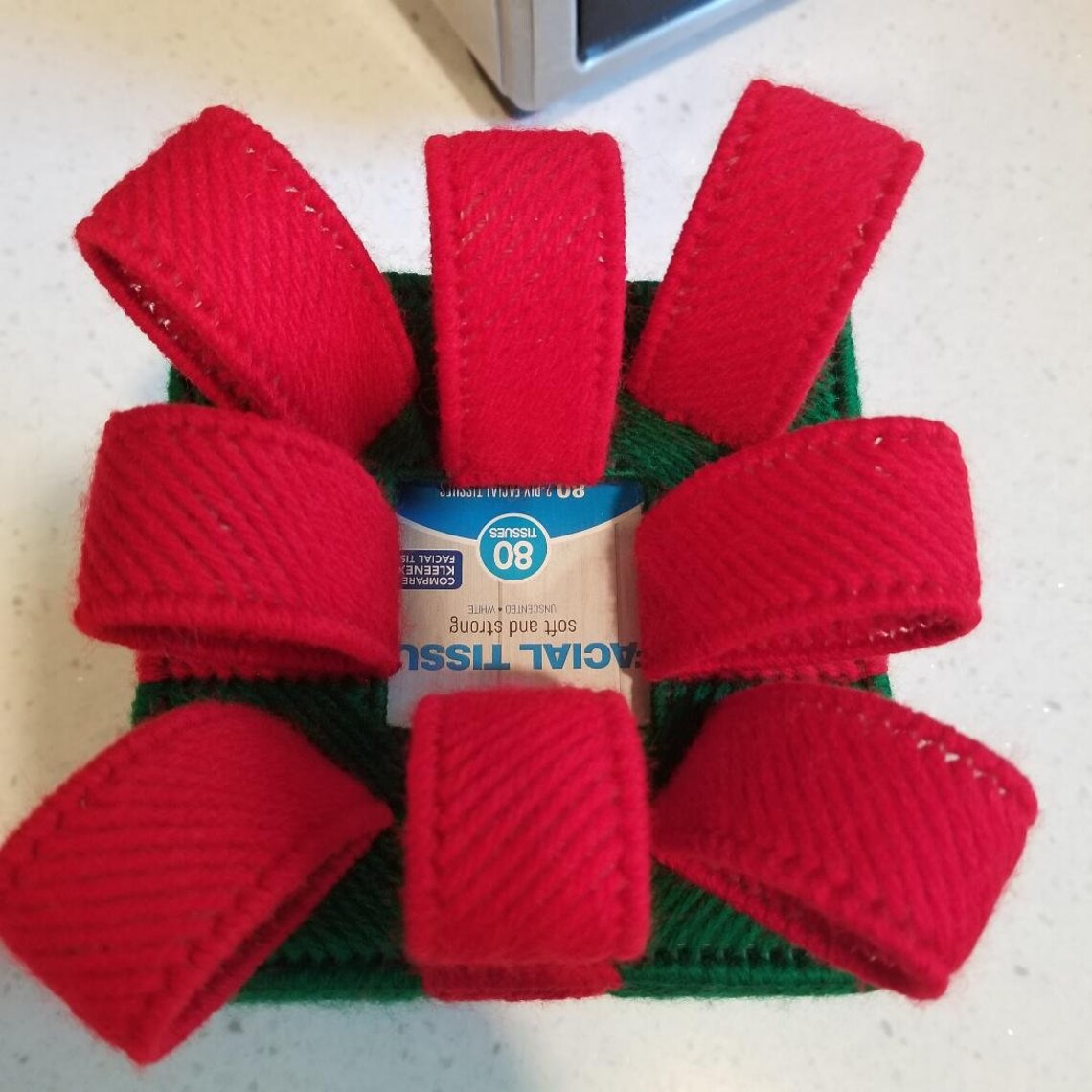 Surprise Green With Red ribbon Gift Tissue Box - Etsy