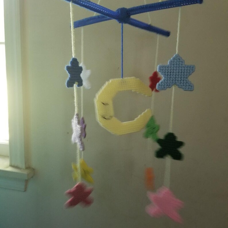 Faced Stars and Moon Mobile - Etsy