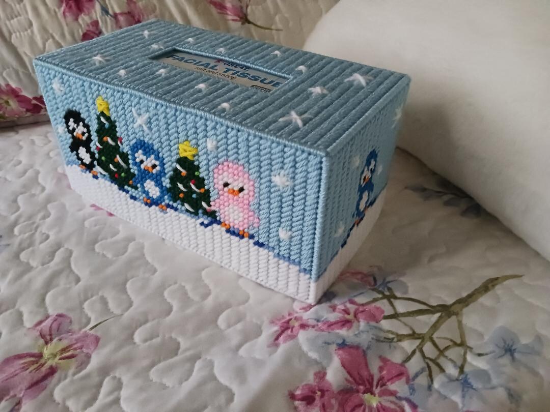 Penguin Winter Tissue Box Cover - Etsy