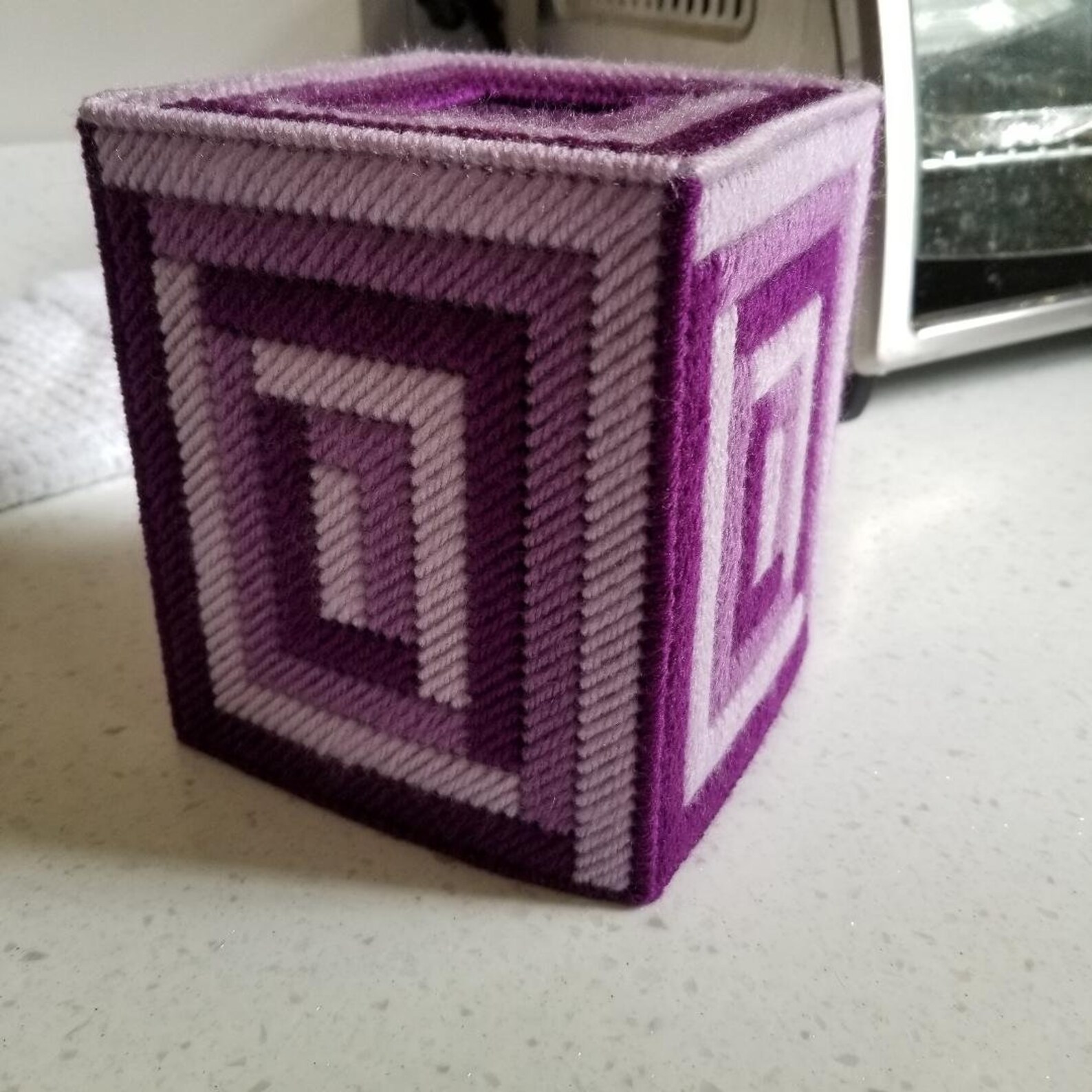 Quilt Purple Tissue Box Cover - Etsy