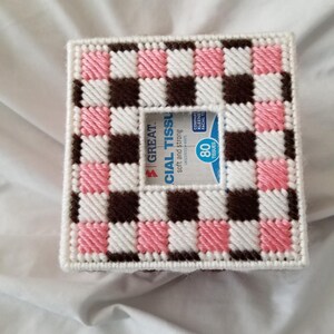 Neapolitan Checkered Tissue Box Cover - Etsy