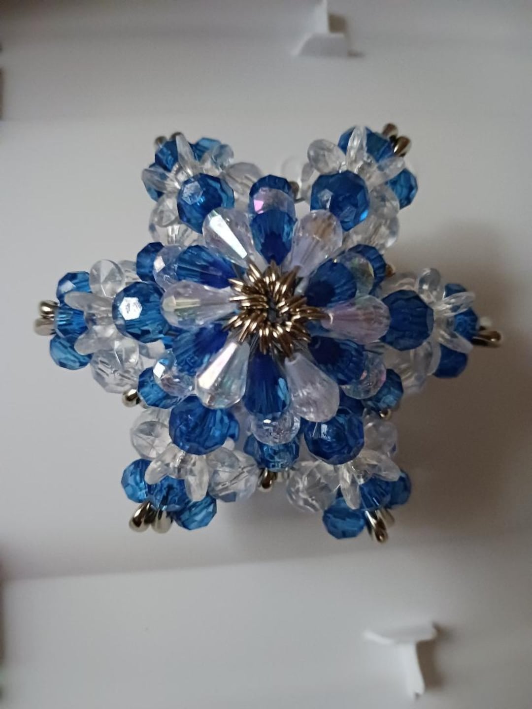 Beaded Safety Pin Star in Blue - Etsy