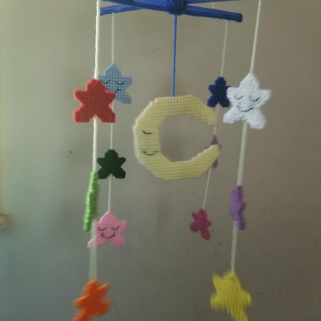 Faced Stars and Moon Mobile - Etsy